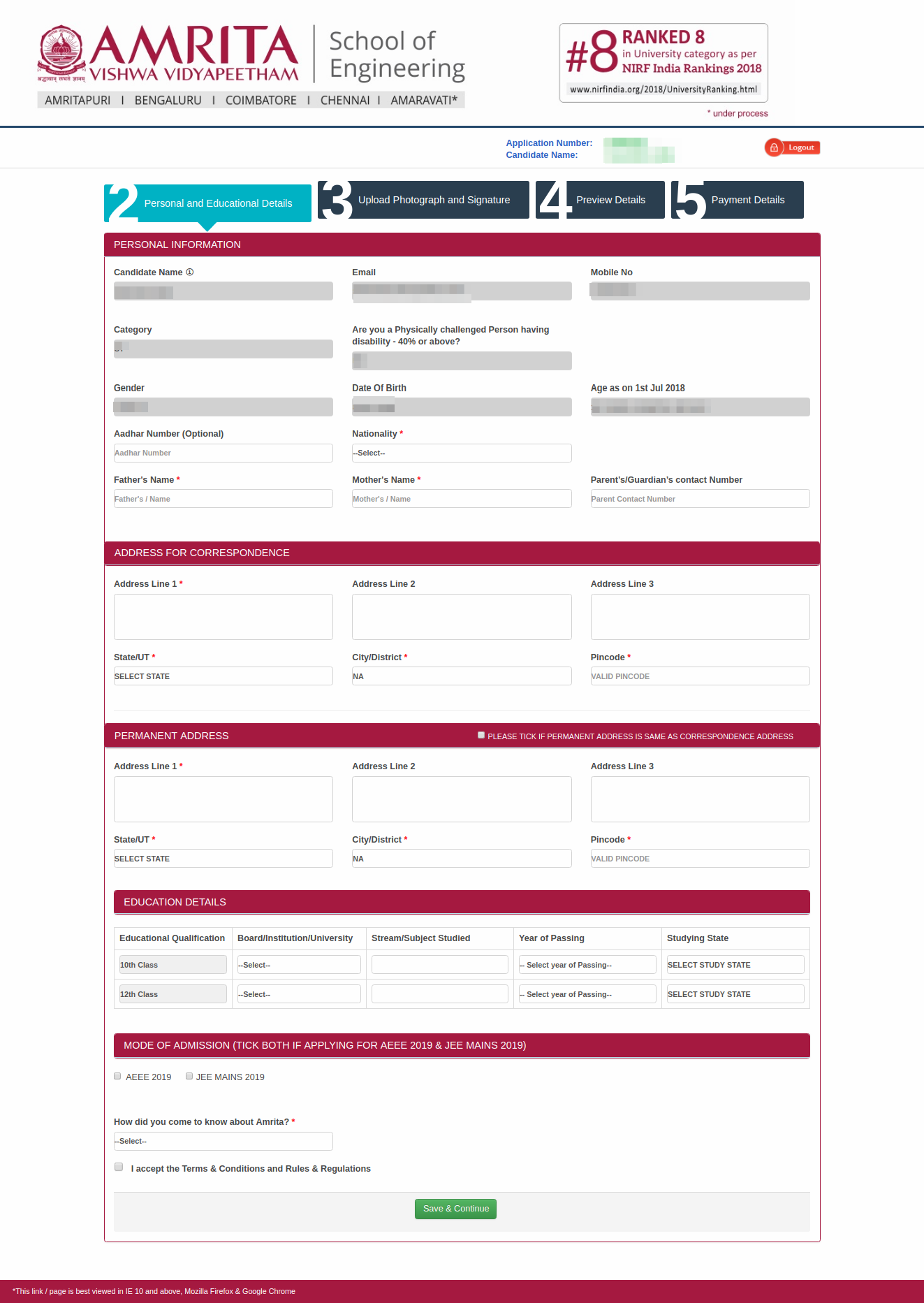 AEEE Application Form 2019 (Released), Registration – Apply online, How to fill